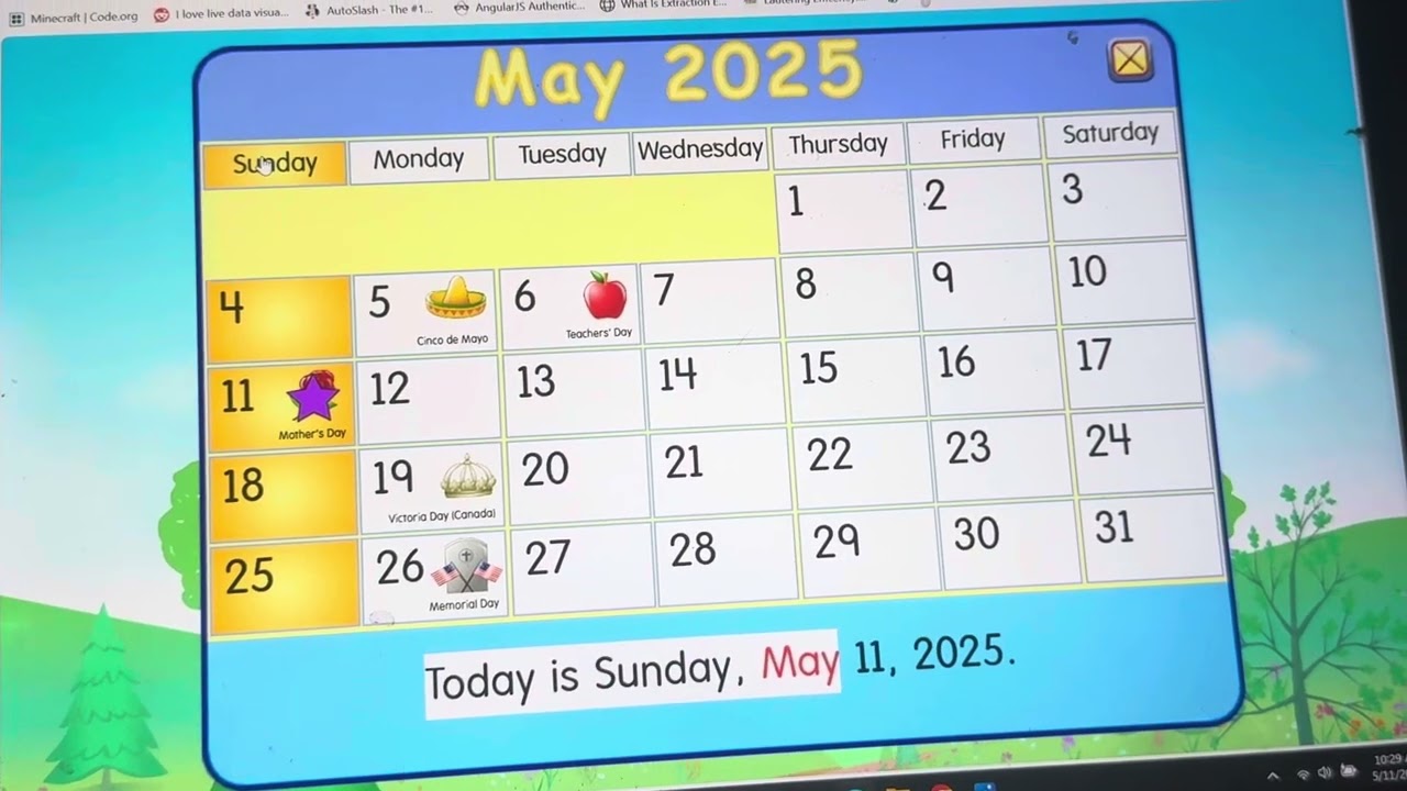 Starfall Calendar May 11, 2025