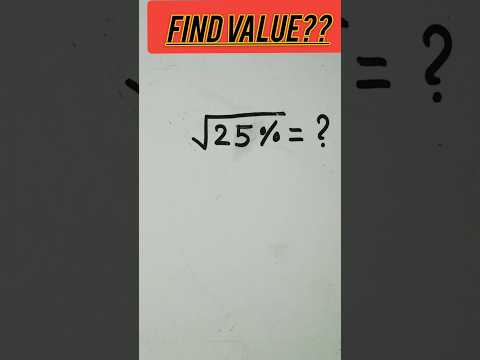 ||find value of square root of 25% in percentage|| #maths #mathseducation #shortvideo #mathtrick