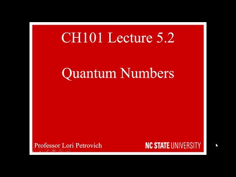 Lecture 5.2 Quantum Numbers