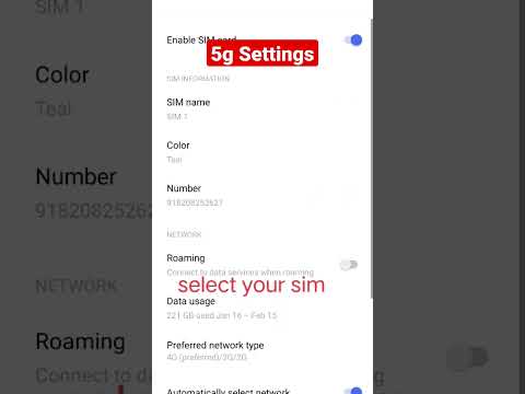5G Settings Vivo Mobile