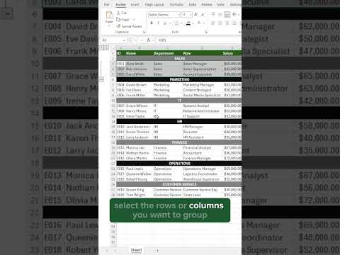 Stop Having Cluttered Excel Sheets! Group Rows with This Shortcut!"