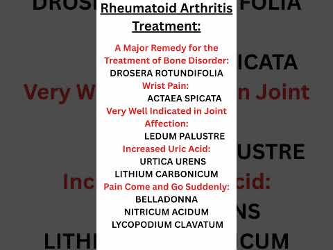 Homeopathy and Rheumatoid Arthritis by Dr. Ali Muhammad|Top 54 Rheumatoid Arthritis Medicine