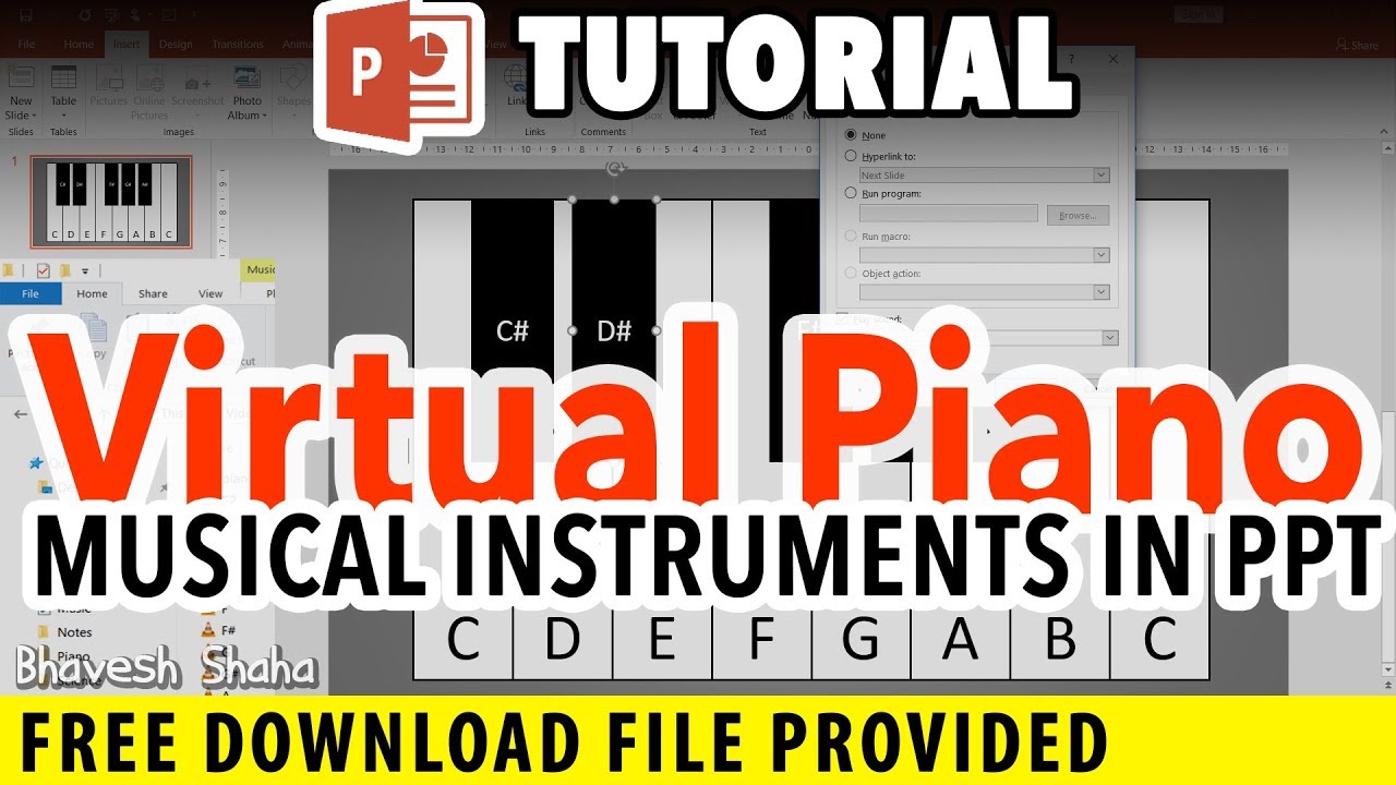 Playable Virtual Piano in PowerPoint That Plays Notes | Tutorial + Download File