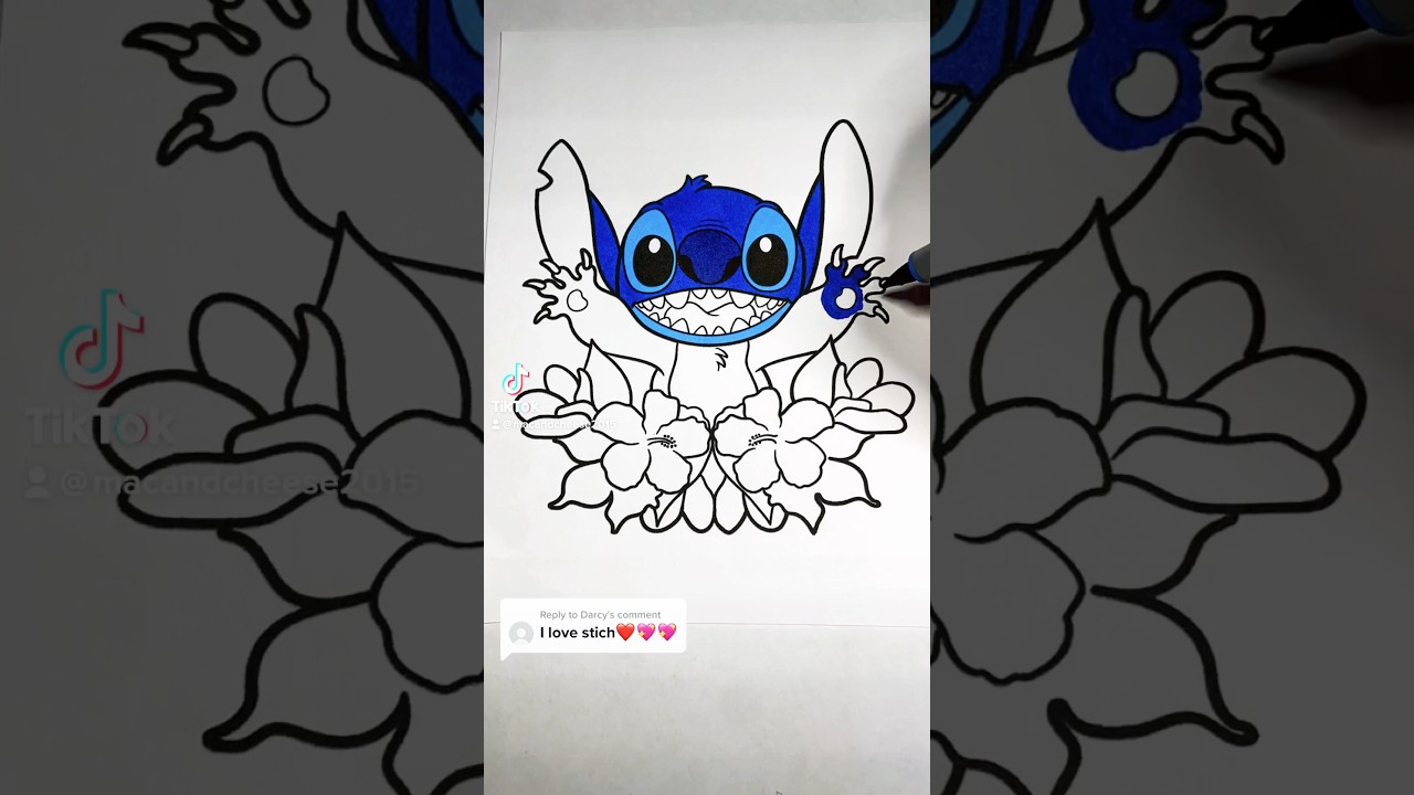 #stitch #ohana #coloring #drawing #satisfying #viral #fypシ #foryou #cute #fyp #shorts