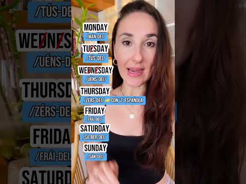 How to say the days of the week in English