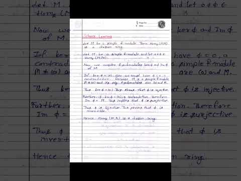Schur's Lemma Abstract Algebra (M.Sc. 2nd Sem) #theorem #maths #shortnotes #education