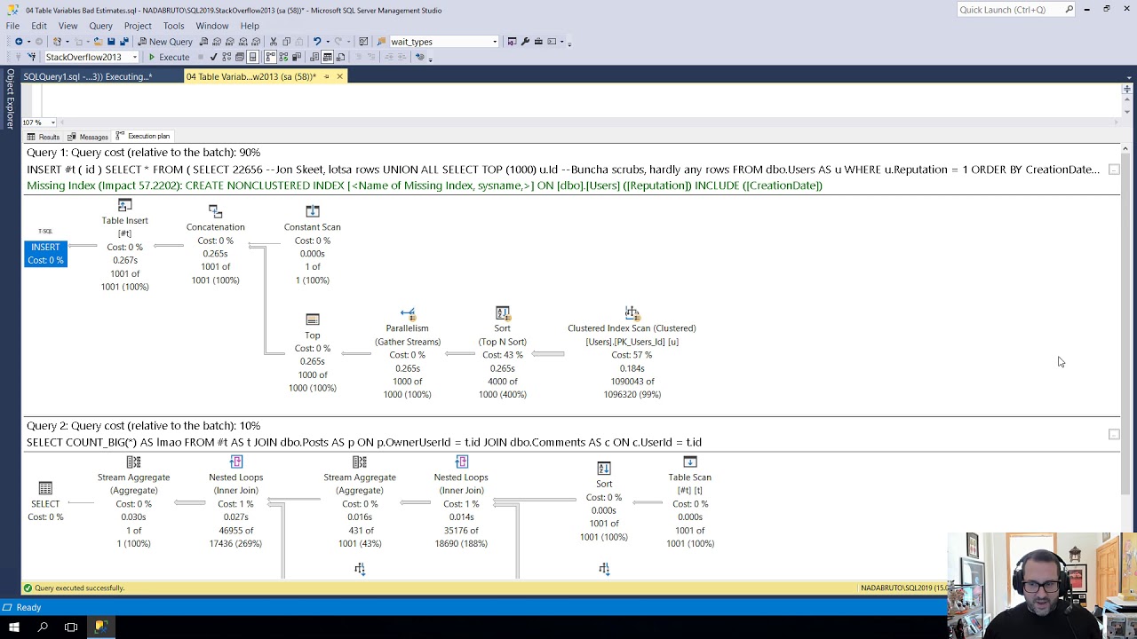 Table Variables in SQL Server 2019