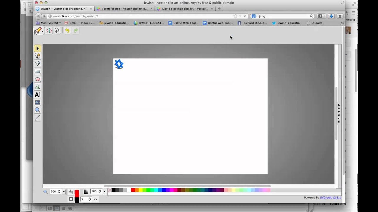 Tutorial on using Clker com for obtaining free Jewish clip art