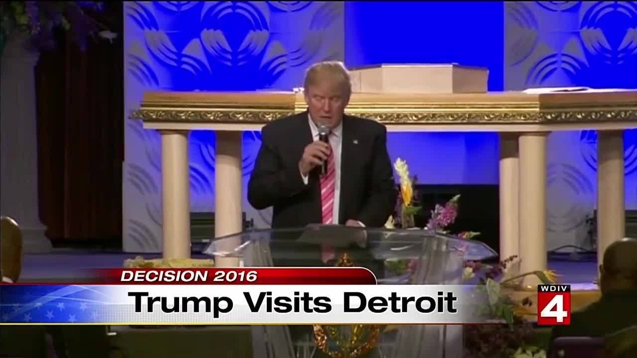 Donald Trump visits Detroit church