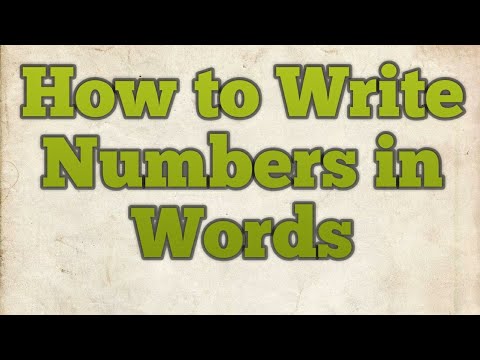 How to Write Numbers in Words?