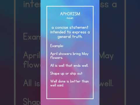What is an aphorism? #shorts