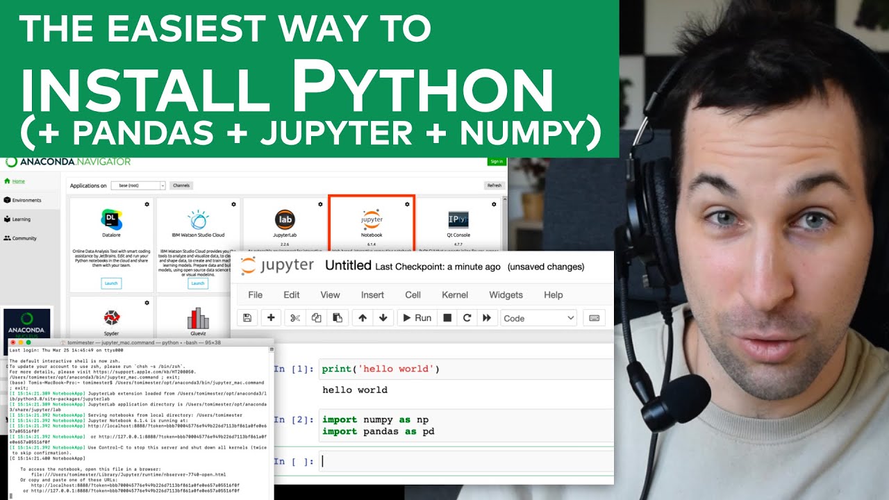 The easiest way to INSTALL PYTHON, pandas, Jupyter, etc... on your computer (using Anaconda)