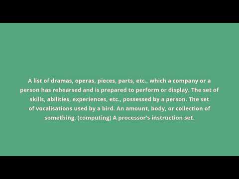 what is the meaning of repertoire
