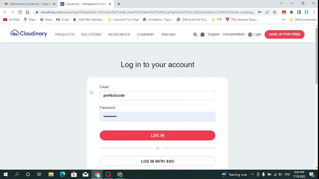 Cloudinary Account Create