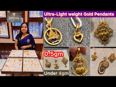 0.5gm to under 4gm ultra-Light weight gold Pendant designs from Tanishq | Daily wear Pendants