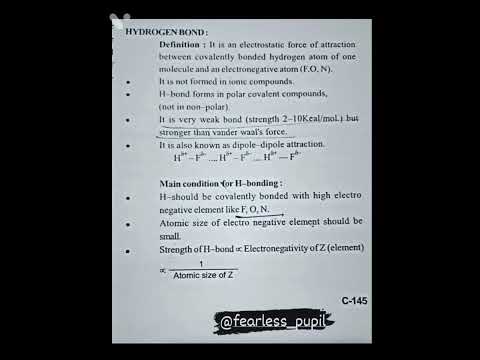 Hydrogen bonding explained class 11 notes