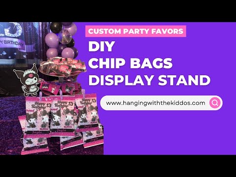 DIY Chip Bags Stand to Display Custom Party Favors| DIY DOLLAR TREE CHIP BAG STAND| TREAT STAND
