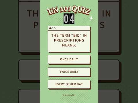 The term "bid" in prescriptions means? #nursingquiz #enrollednurse #nursing101