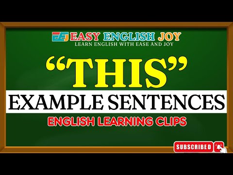 “This” Example Sentences | English learning clips