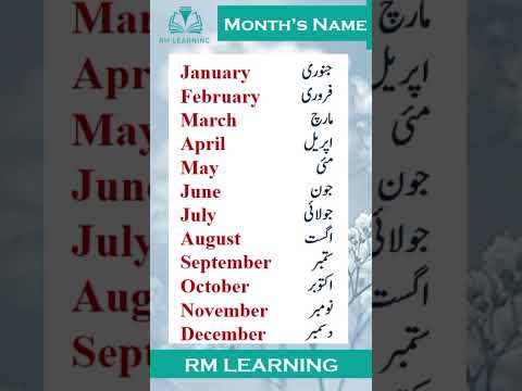 Months Name | Months Name in English and Urdu #shortsfeed #english #englishvocabulary #monthsname