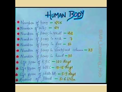 Some Important Points about Human Body #biology #viral #shorts