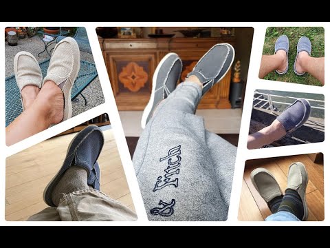 Mens Slippers with Arch Support, Canvas House Slipper for Men with Velvet Lining, Slip On Clog, Indo