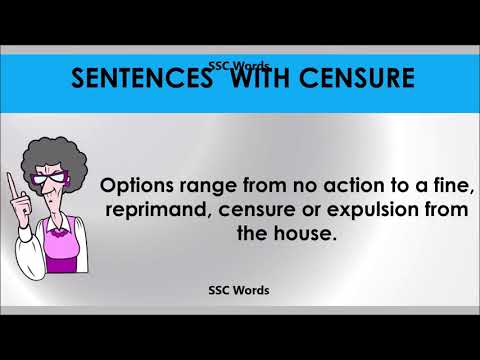 Censure - Improve English - Meaning and 5 sentences - GRE / CAT / GMAT word - SSC Words