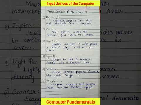 Input Devices of Computer|Input and Output Devices|Computer Fundamentals