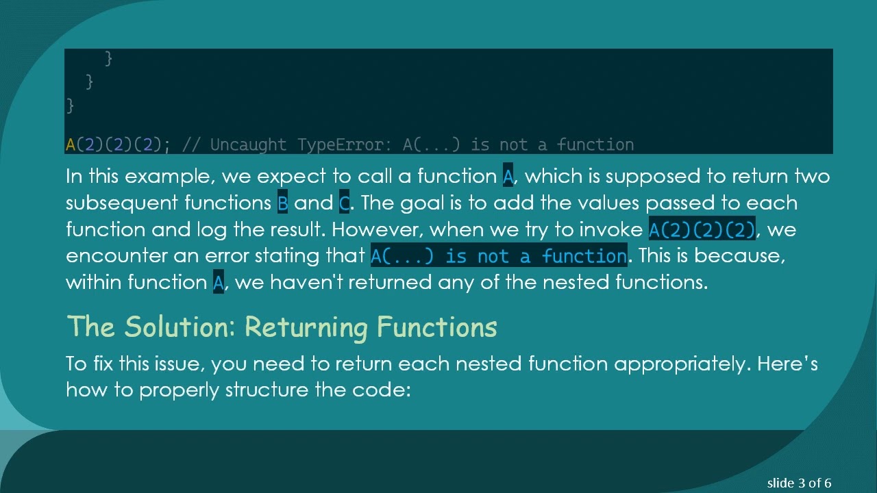 How to Fix Javascript Nested Function Not Defined Error
