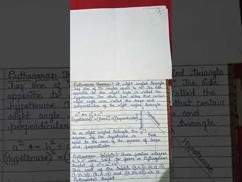 Pythagoras Theorem || Definition, Formula || Pythagorean Triplets || #shorts #mathematics πππ.