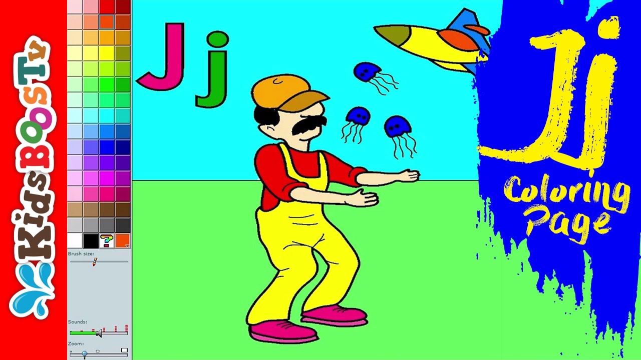 Alphabet J Coloring Pages for Kids - Learning Letter J Coloring Activities