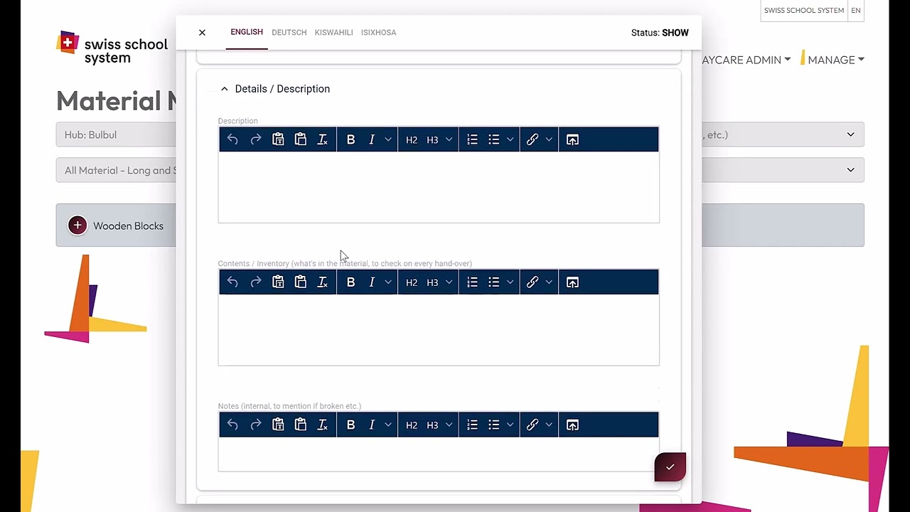Add a Material Kit to the Platform