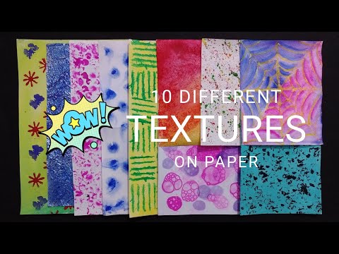 10 DIFFERENT TEXTURES ON PAPER /Art integrated project/ How to create textures / science project
