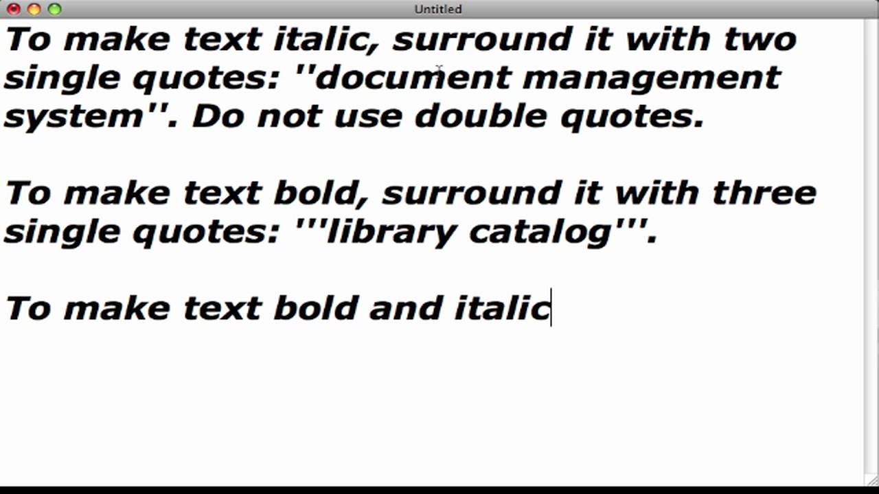 MediaWiki: Basic Text Formatting