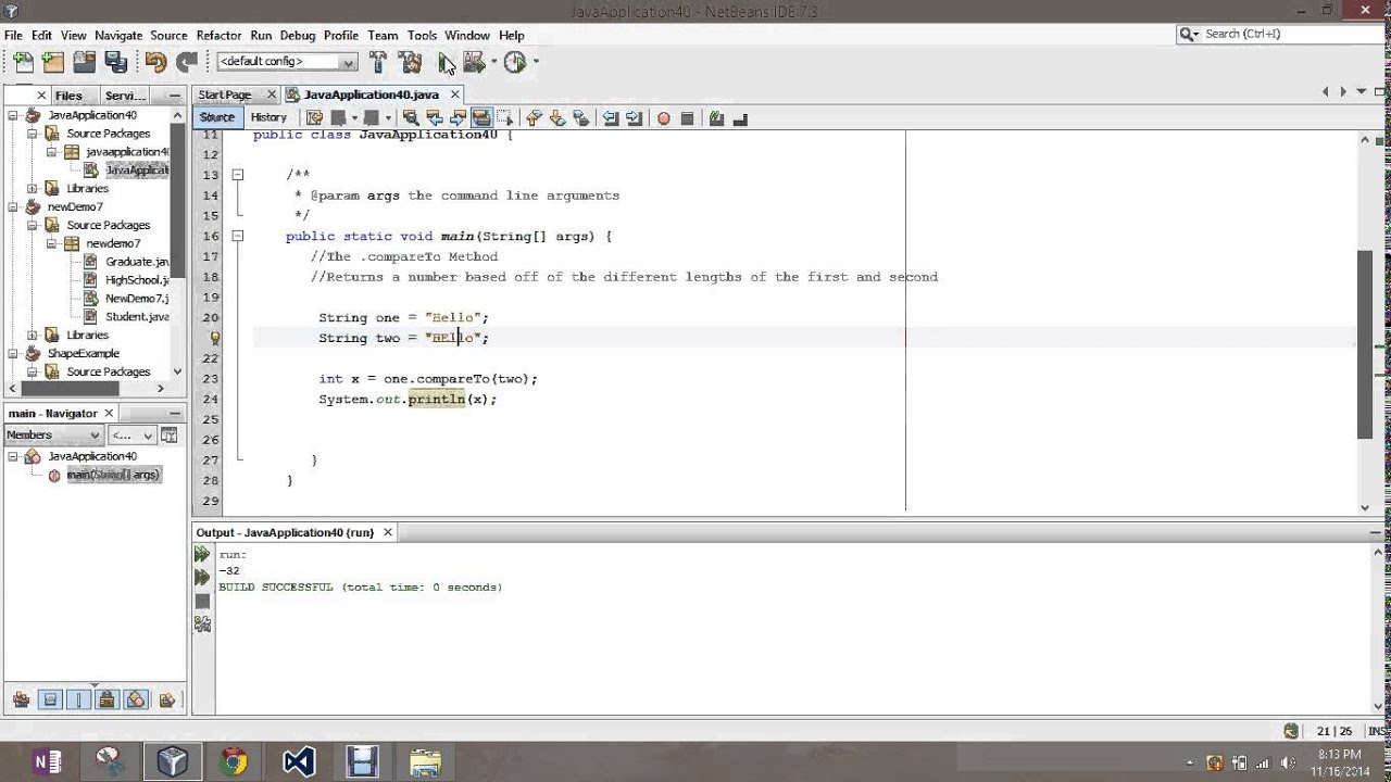 String Class Java   compareTo