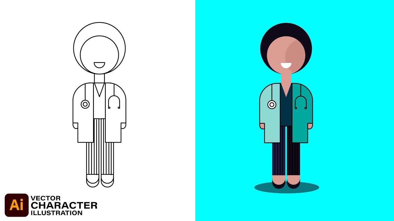 Vector Character Design from Basic Shapes in Adobe illustrator