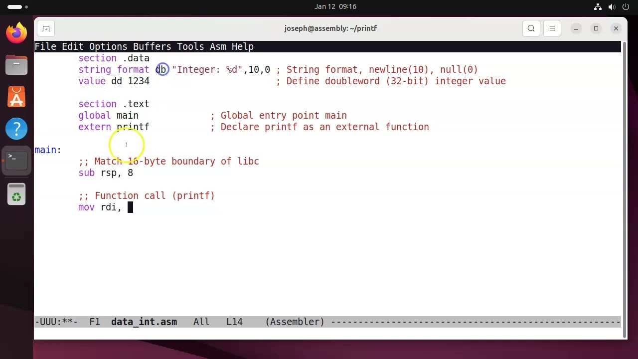 x86-64 Assembly - printf - integer