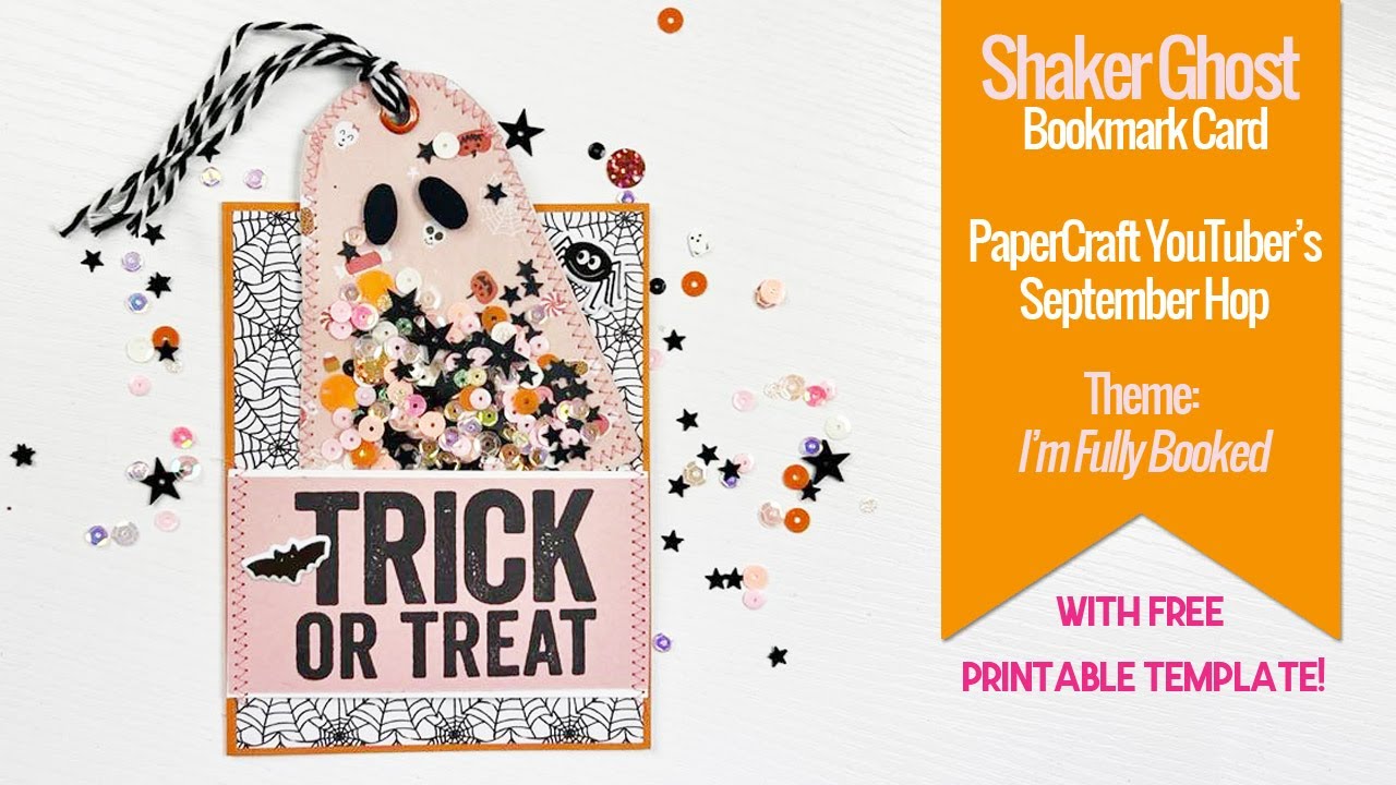 Shaker Ghost Bookmark Card with Free Printable Template