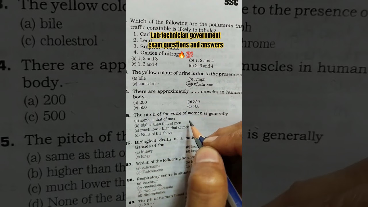 lab technician government exam questions and answers 🔥💯MLT govt exam questions #bmlt #neet #govtjob
