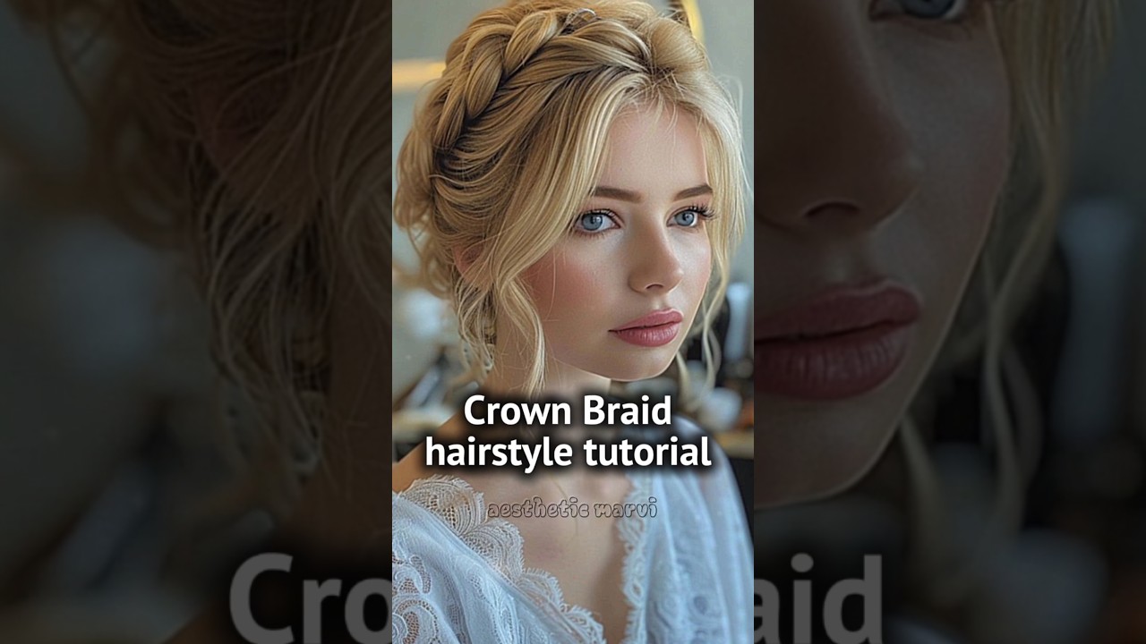 Crown Braid hairstyle tutorial 🌷 #aesthetic #hairstyle #viralshort