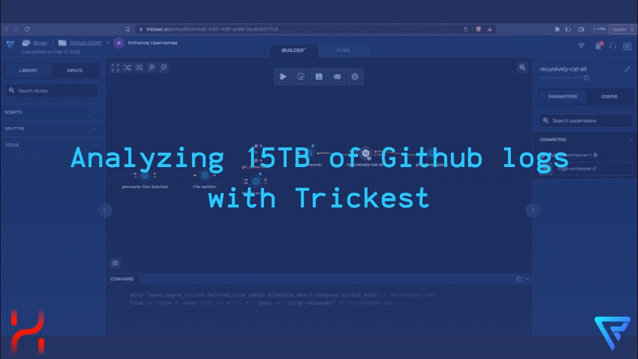 Analyzing 15TB of Github logs with Trickest