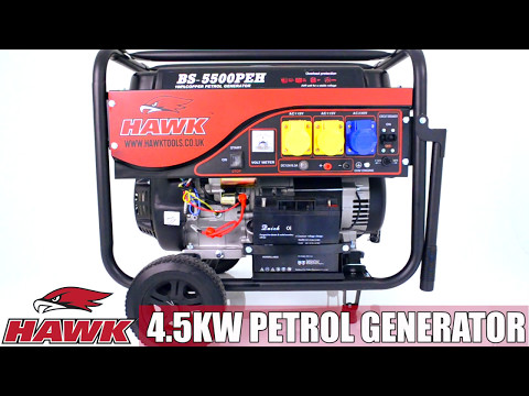 Hawk Tools 11HP 4.5kW 5.7 kVA Petrol Electric Portable Power Generator