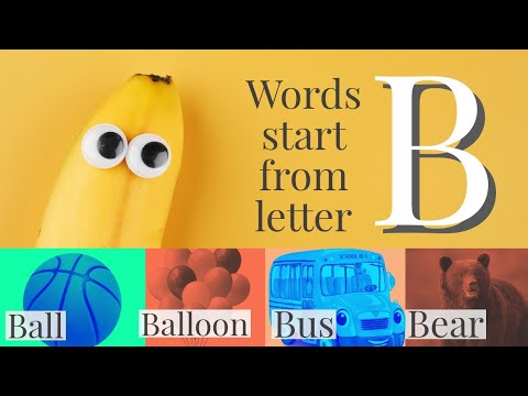 Letter "B" words with pictures | 15 words start from letter B | educational videos for school kids