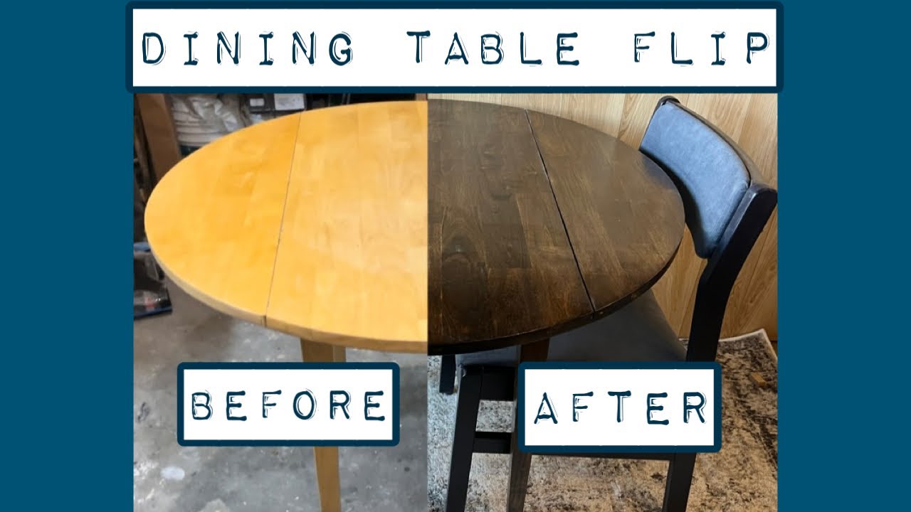 Drop Leaf Dining Table Makeover - Refinishing Dining Room Table