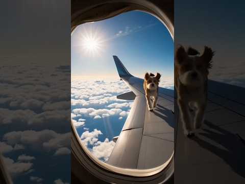 Unreal scene from Emirates 😱 | dog on flight wing | #dog #aeroplane #shorts
