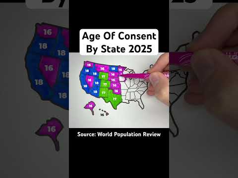 Age Of Consent By State 2025 #usa #unitedstates #map #geography #states #ageofconsent