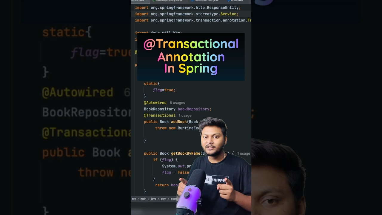 Spring Transactions & Transactional Annotation #javaframework #springframework #programming