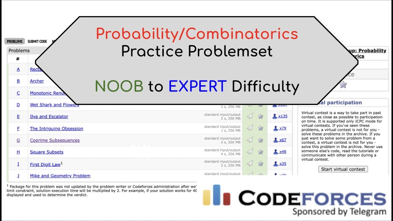 Complete Probability/Combinatorics Practice - Noob to Expert | Topic Stream 4