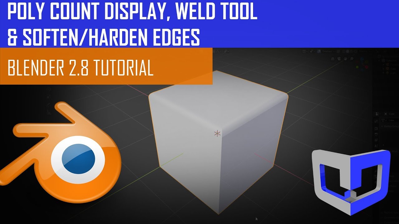 Switching From Maya to Blender 2.8 - Polycount Display, Weld Tool & Soften/Harden Edges