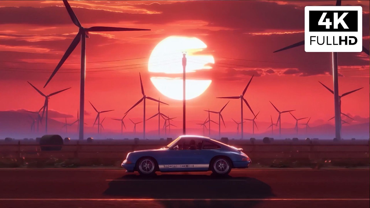 1 Hour of Endless Sunset Drive 4K Live Wallpaper